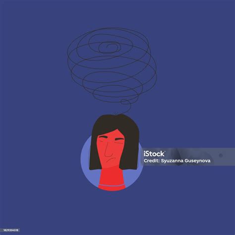 불경기 정신적 문제가 있는 여성의 초상화 혼란스러운 생각이 많은 여성 기분이 나쁜 아가씨 특별한 도움이 필요한 사람 벡터 아이콘