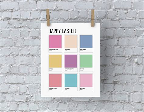 Printable Wall Art Easter Pantone Color Swatch Etsy