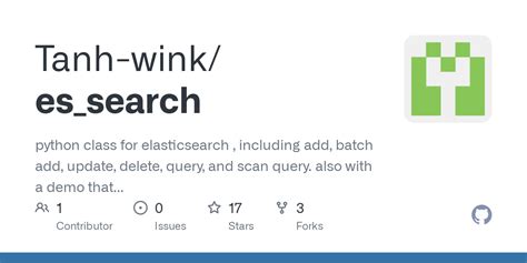 GitHub Tanh Wink Es Search Python Class For Elasticsearch Including Add Batch Add Update