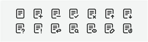 Document File Icon Set File Edit Vectors Symbol Document Vector Illustration 20143001 Vector