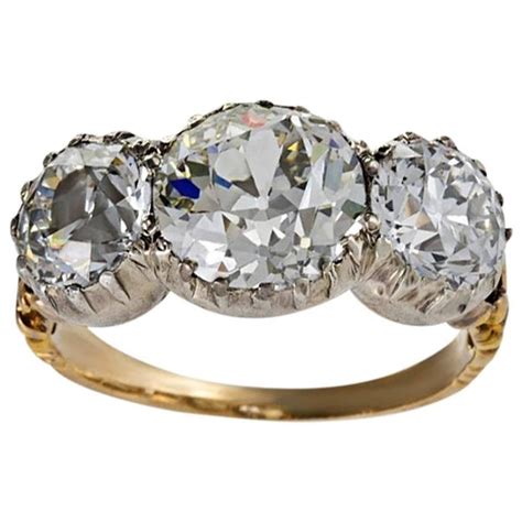 Antique Diamond Silver Gold 3 Stone Ring At 1stdibs Antique 3 Stone