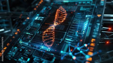 Science Hologram Medical Screen Dna Data Analysis Body Research