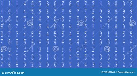 Blue Numeral Tech Design Backdrop Abstract Display Digit Pattern Electronic Numbers Background