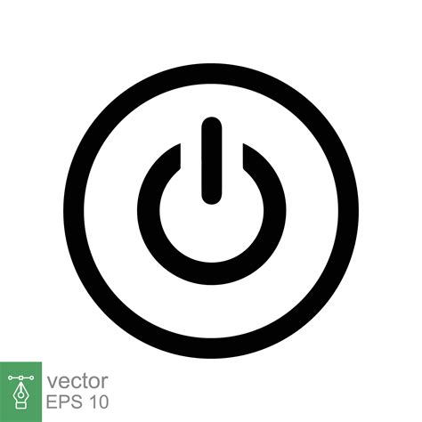 Shut Down Icon Simple Flat Style Turn Power Off Or Turn Power On