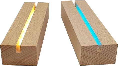 Aepiraza 5 9 Inch Wooden Rectangle Light Base Led Light
