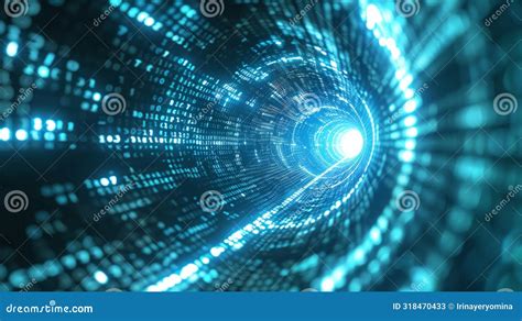secure encrypted connection tunnel visualized in light and code stock image image of