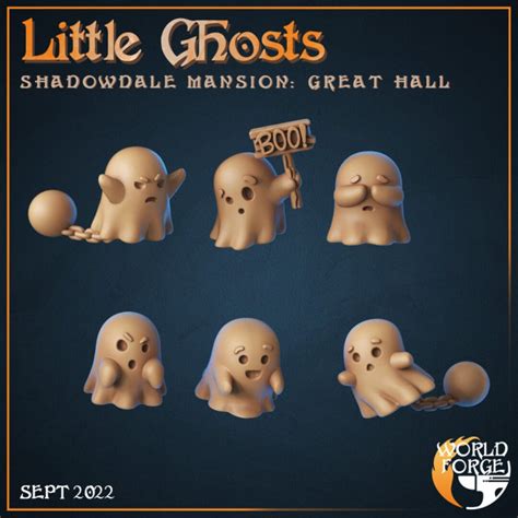 6pc Small Ghosts Dnd Dungeons And Dragons 28mm32mm Basing Bits Tiny Ghost Figurines Haunted