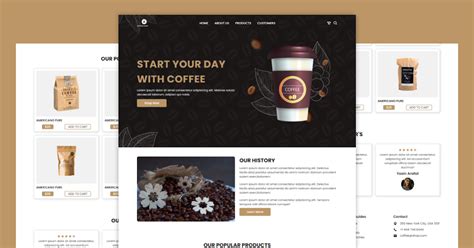 Responsive Coffee Shop Website Using Html Css And Javascript