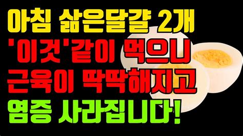 계란 매일 이렇게 먹었더니 몸 안 염증 싹 사라져버렸습니다 매일 먹으면 몸 이렇게 변합니다 지금 이러도 즉시 섭취하세요 Youtube