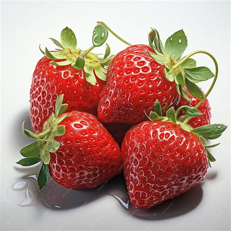 Premium Ai Image Realisticpencildrawingofstrawberriesnaturalcolo