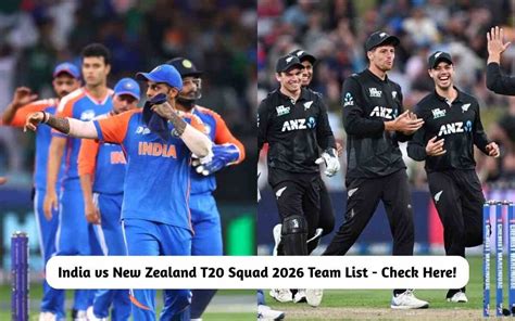 India Vs New Zealand T20 Squad 2026 Team List Checkout Here