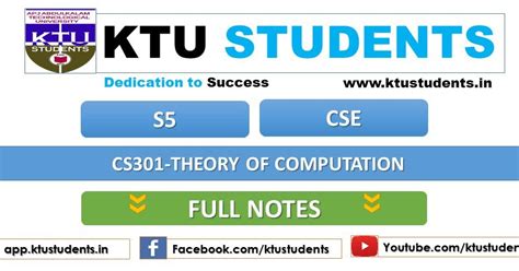 TOC CS301 FULL NOTES KTU Babes Engineering Notes Syllabus Textbooks Questions