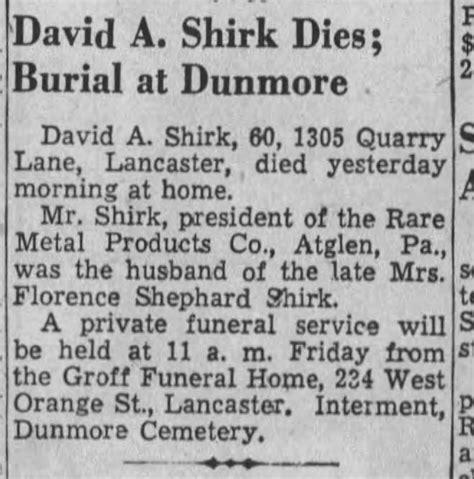 David Arthur Shirk ™