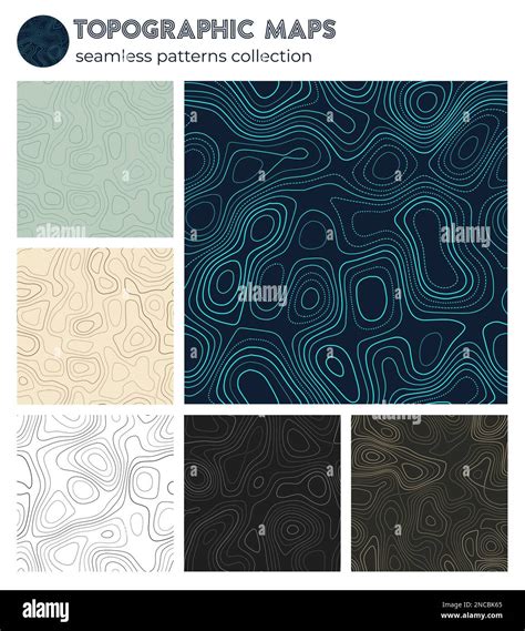 Topographic Maps Appealing Isoline Patterns Seamless Design Radiant Tileable Background