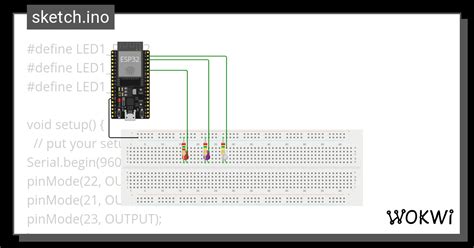 Simulator Led Blinking Wokwi Esp32 Stm32 Arduino Simulator