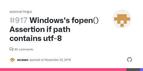 windows s fopen assertion if path contains utf 8 · issue 917