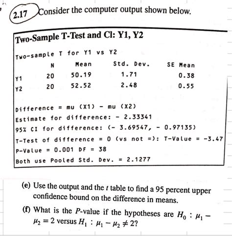 solved 2 17 consider the computer output shown below