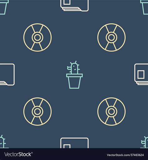 set line document folder cd or dvd disk royalty free vector