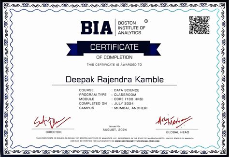 Deepak Kamble On Linkedin Datascience Ai Lifelonglearning Bostoninstituteofanalytics