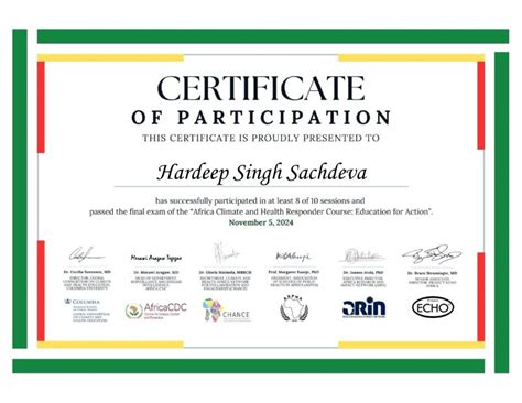 Im Delighted To Share That I Have Completed The Africa Climate And