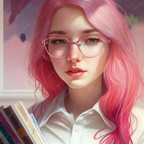 Premium Photo Cute Kawaii Anime Style Young Girl Portrait Drawn