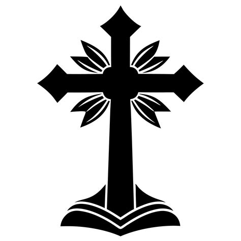 Christian Cross Black Silhouette Illustration 47372822 Vector Art At