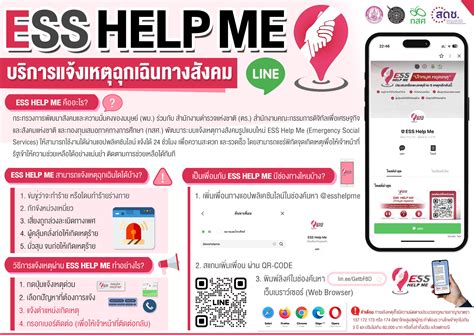 Ess Help Me ระบบแจ้งเหตุฉุกเฉินทางสังคม ง่าย สะดวก รวดเร็ว สำนักงาน