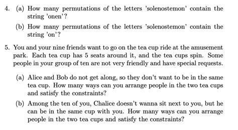 Solved 4. (a) How many permutations of the letters | Chegg.com