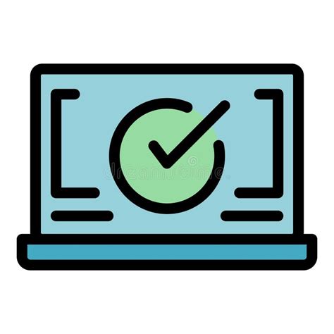 Protected Laptop Icon Vector Flat Stock Vector Illustration Of Control Data 286947348