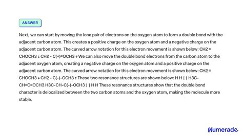 Solved Draw Resonance Structures For The Following Compound Show The