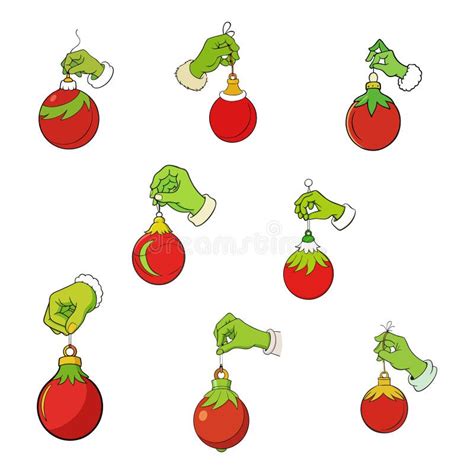 Grinch Hand Holding Christmas Ornament Vector Art Stock Vector