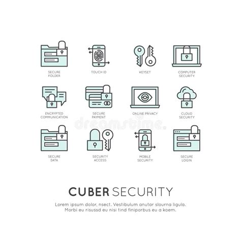 Cuber Security System Security Concept 2021 Stock Illustration