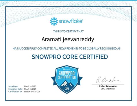 Snowpro Snowflake Datacloud Cloudcomputing Certification Jeevan Reddy