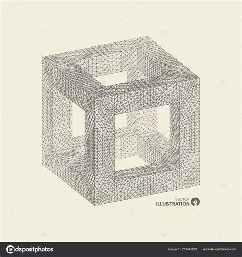 Cube Connection Structure Grid Design Technology Style Molecular Lattice Stock Vector Image By