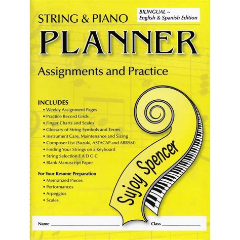String And Piano Planner Assignments And Practice