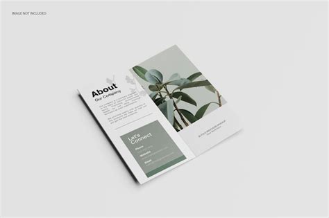 이중 접기 또는 수직 반 접기 브로셔는 격리되어 있습니다 3d 렌더링 프리미엄 Psd 파일