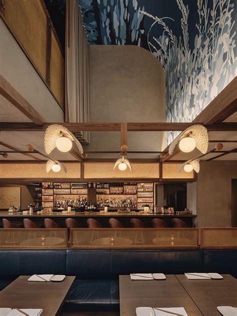 Uchiko Houstons Walnut Interiors And Sunken Hearth Evoke The Warmth Of