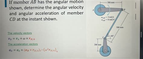 If Member Ab Has The Angular Motion Shown Determine The Angular Velocity