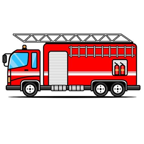 Vector Illustration Of A Red Fire Truck Premium Vector