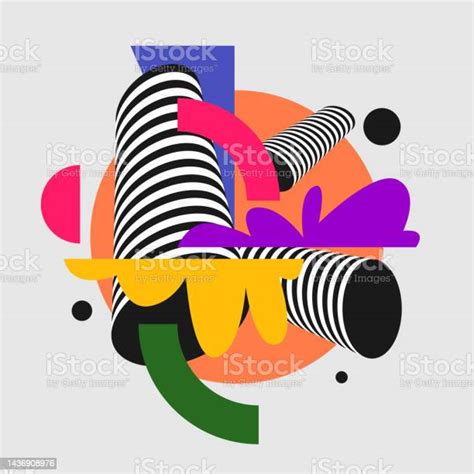 기하학적 및 비정질 모양의 컴포지션입니다 디자인에 대 한 추상적 인 배경입니다 트렌디하고 세련된 그래픽 0명에 대한 스톡 벡터 아트 및 기타 이미지 Istock