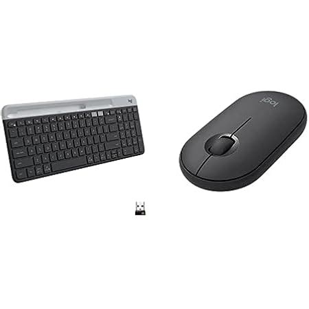 Amazon Com Logitech K Multi Device Slim Wireless Keyboard Pebble Wireless Mouse With