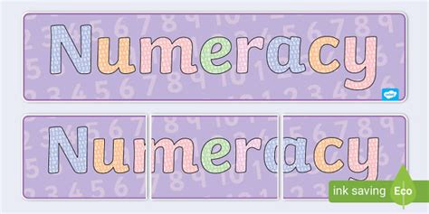 👉 Numeracy Sign Classroom Area Signs