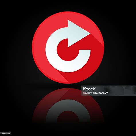 화살표 아이콘입니다 검은 배경에 반사와 빨간 간판입니다 새로 고침 기호 거리에 대한 스톡 벡터 아트 및 기타 이미지 거리 검은색 교통 Istock
