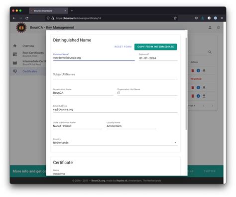 Setting Up OpenVPN BounCA Org Generate Self Signed SSL Certificates