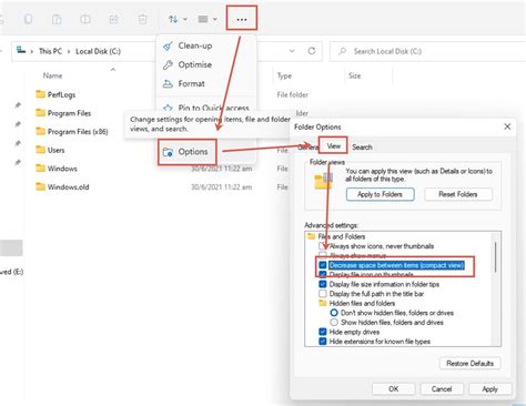 How To Enable Compact View With Decrease Spacing Between Items On