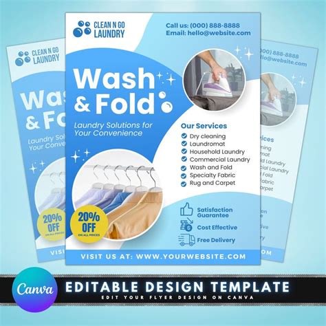 Laundry Service Flyer Diy Flyer Template Design Dry Cleaning Flyer