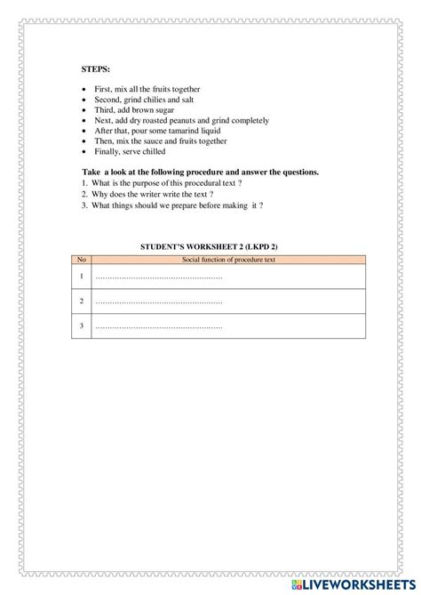 Procedural Text Free Interactive Worksheets 7792486