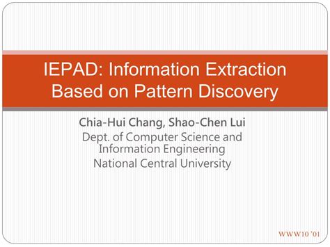 Ppt Iepad Information Extraction Based On Pattern Discovery Powerpoint Presentation Id3743666