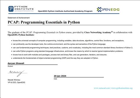Aaryan Ghawali On Linkedin Pythoncertification Careergrowth Problemsolving