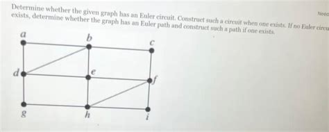 Solved Determine Whether The Given Graph Has An Euler